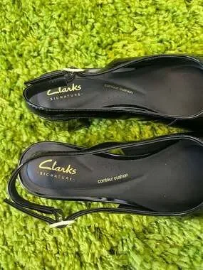 Clarks | Shoes | Sample Clarks Signature Fernie Sling Black Patent ...